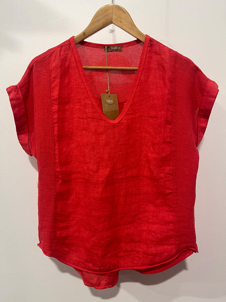 LA STRADA Linen Top - RED – instoreclothing